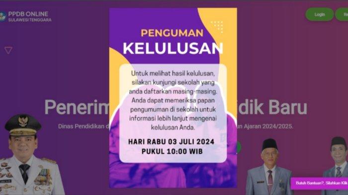 Hari Ini Pengumuman Pendaftaran PPDB Sulawesi Tenggara 2024 Tingkat SMA dan SMK, Tahapan ...