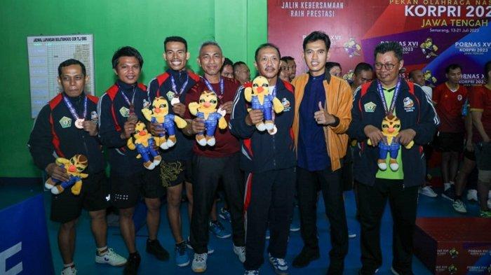 Atlet Tenis Meja Kontingen Sultra Sumbang Medali Perunggu Nomor Beregu Putra di Pornas Korpri ...