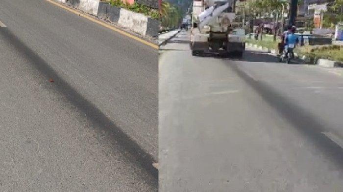 Warga Diimbau Hati-hati, Solar Tumpah di Jalan Raya Tugu Cocoa Dekat Taman Laut Kabupaten Kolaka ...