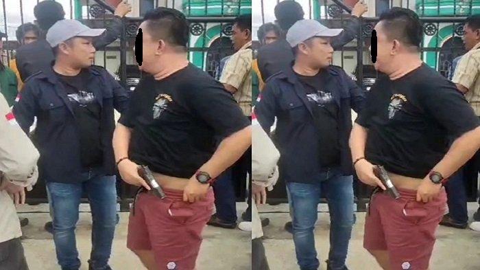 Viral Pria Todongkan Pistol ke Massa Aksi Saat Demonstrasi Depan Kantor PT Antam di Kendari ...