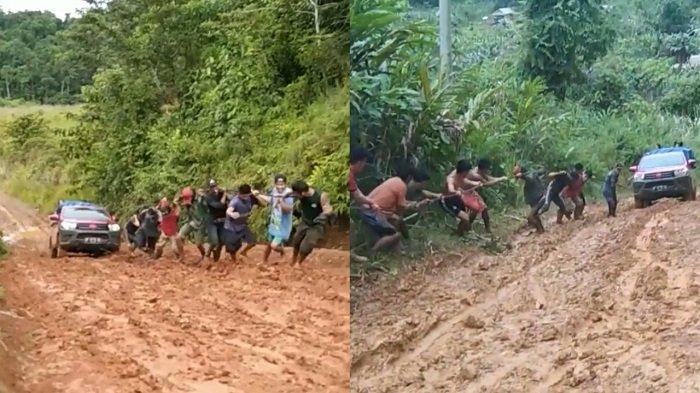 Warga Terpaksa Tarik Mobil Gegara Akses Jalan Rusak di Kecamatan Routa ...