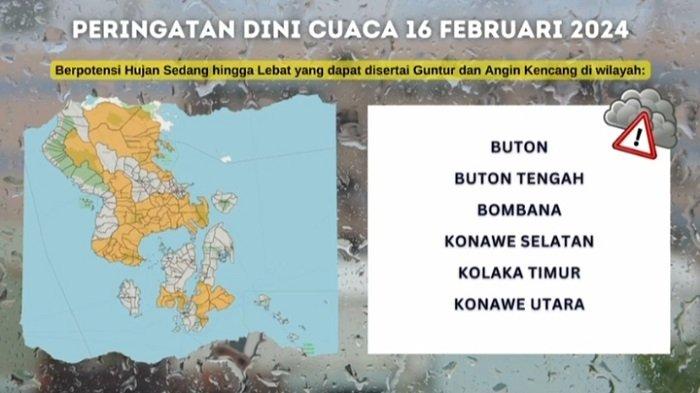 Waspada Potensi Hujan Disertai Angin Kencang di Sulawesi Tenggara Mulai 16 hingga 20 Februari ...