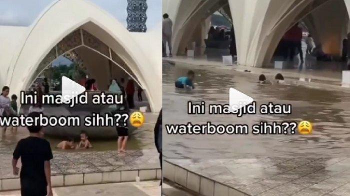 Video Viral Anak-anak Kegirangan Mandi di Area Masjid Al-Jabbar Bak ...