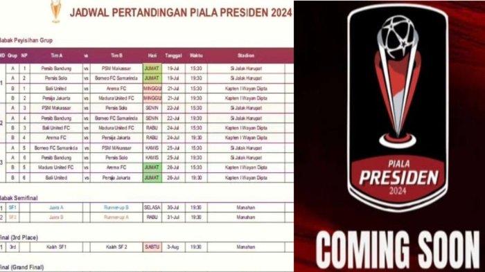 JADWAL Resmi Piala Presiden 2024: Persija, Persib hingga Borneo FC, Final di Kandang Persis Solo ...