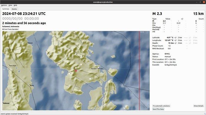 Wilayah Loea Kolaka Timur Sultra Kembali Diguncang Gempa Bumi 2,3 ...