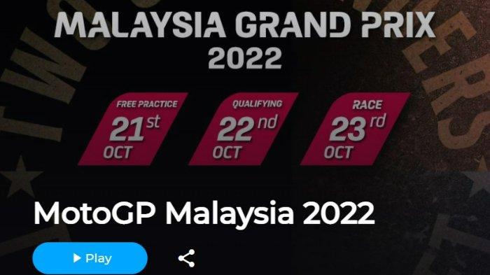 Jadwal MotoGP Malaysia 2022 Live Streaming Trans7 Hari ini, Bagnaia vs Quartararo Menuju Juara ...