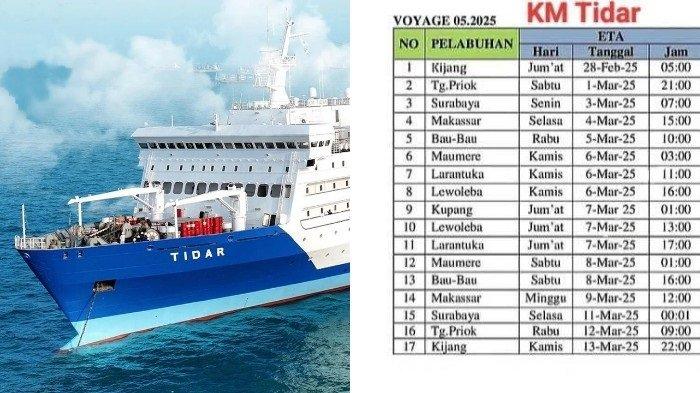 Jadwal Kapal KM Tidar Termasuk Rute Baubau Sulawesi Tenggara: Penyeberangan 1-13 Maret 2025 ...