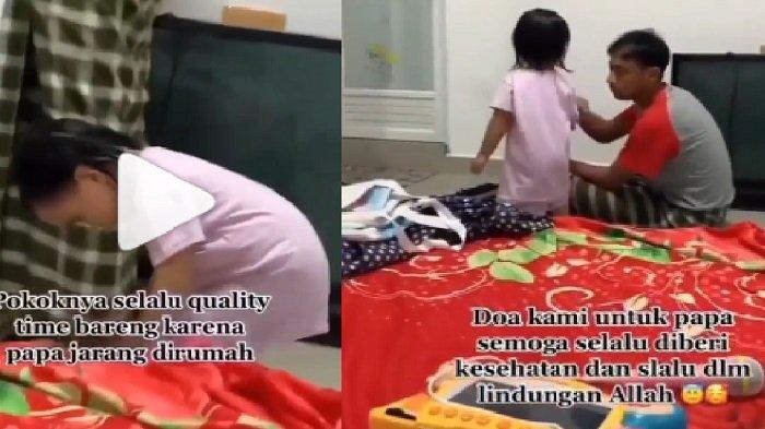 Video Viral Kedekatan Anak Perempuan dan Ayah, Disisir Hingga Shalat Diikuti: Papa Jarang di ...