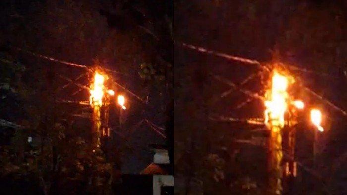 Diduga Korsleting, Jaringan Kabel Listrik Terbakar di Jalan Garuda Kelurahan Kambu Kota Kendari ...
