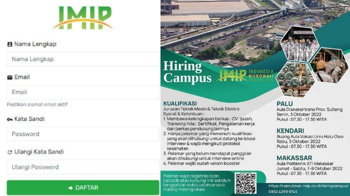 Lowongan Kerja Tambang PT IMIP Rekrutmen Loker di Kendari, Palu, Makassar, Cek Link Pendaftaran ...