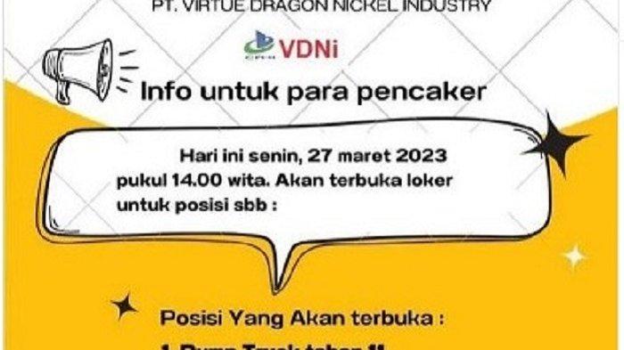 TERBARU Lowongan Kerja Tambang PT VDNI, Crew Umum dan Dump Truk, Cara ...