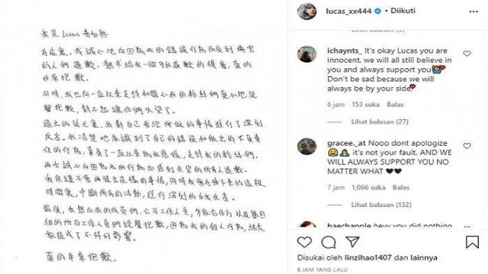 Diisukan Skandal Gaslighting, Lucas WayV Tulis Permintaan Maaf hingga Hentikan Semua Kegiatan ...