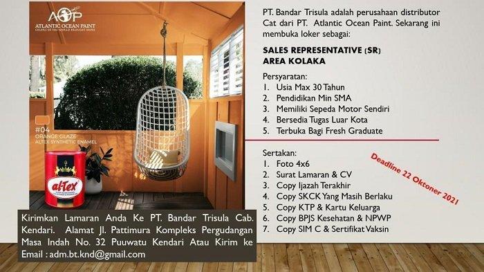 Lowongan Kerja Kolaka, PT Bandar Trisula Buka Rekrutmen Sales ...