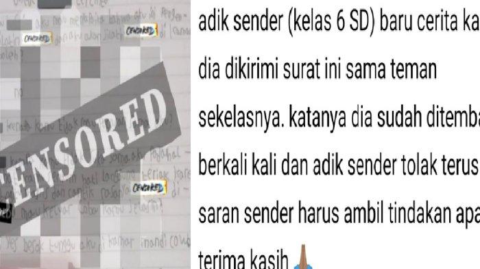 Viral Surat Cinta Diduga Ditulis Anak SD Berisi Pelecehan, Bikin Heboh ...