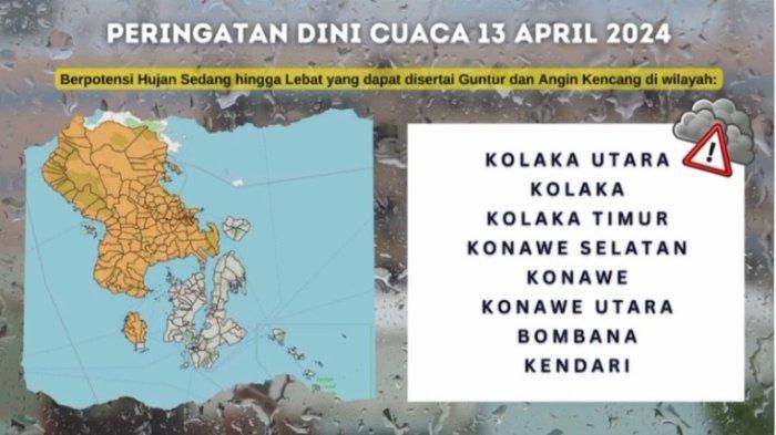 Update Prakiraan Cuaca BMKG di Sejumlah Wilayah Sulawesi Tenggara Hingga 3 Hari Kedepan ...