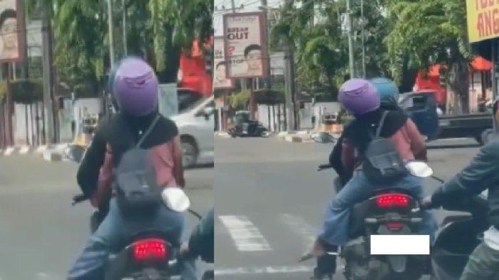 Video Viral TikTok Emak-emak Rewel di Atas Motor, Ditenangkan Pria Memboncengnya: Bocil Siapa ...