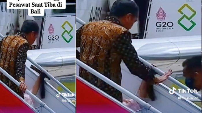 Video Viral Iriana Jatuh Saat Turun Tangga Pesawat, Jokowi Angkat Tangan Tolak Bantuan ...