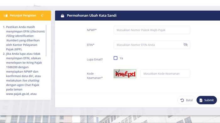 3 Cara yang Bisa Dilakukan jika Lupa Email atau Password E-Filing DJP Online, Bisa Dilakukan ...