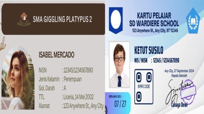 7 Contoh Name Tage/Id Card Sekolah Kreatif dan Keren untuk SD, SMP dan ...