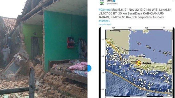 BMKG Ungkap Rentetan Sejarah Gempa di Cianjur dan Sukabumi, Gempa Terakhir 1.900 Rumah Rusak ...