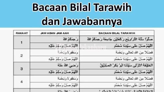 Bacaan Bilal Tarawih dengan Jawaban Makum Lengkap Arab dan Latin ...