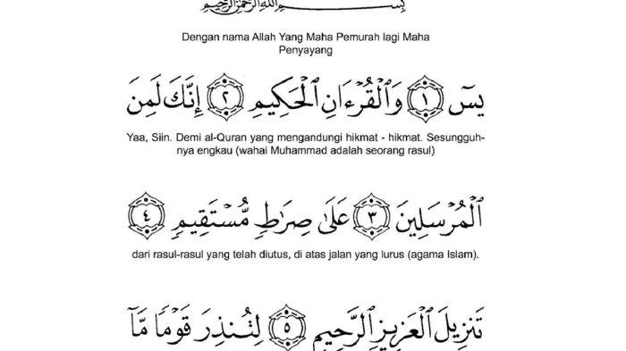 Bacaan Surah Yasin Full Latin dan Artinya Mudah Dibaca, Lengkap 1 - 83 Ayat - Tribunsumsel.com