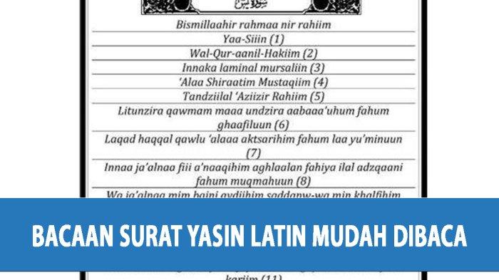 Surat Yasin Latin Mudah Dibaca Lengkap 83 Ayat - Tribunsumsel.com