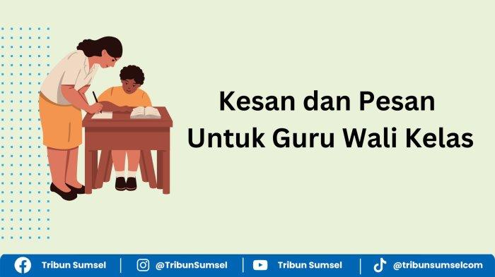 40 Contoh Kesan dan Pesan Untuk Guru Wali Kelas, Ungkapan Terimakasih ...