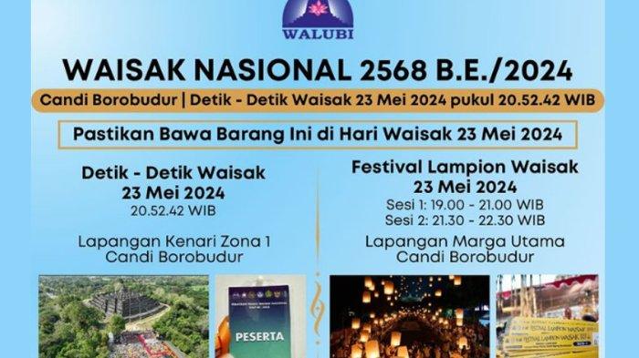 Detik-Detik Waisak 2024 Jam Berapa, Ini Jadwal Rangkaian Acara Perayaan Waisak Mulai 22 - 26 Mei ...