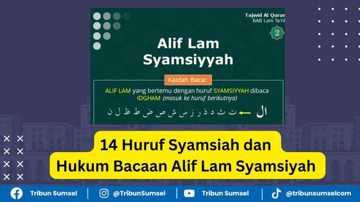 Pengertian Huruf Syamsiah dan Hukum Bacaan Alif Lam Syamsiyah Lengkap ...