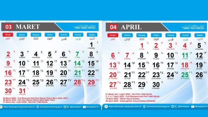 Jadwal Cuti Bersama Libur Lebaran 2025, Dimulai Tanggal 28 Maret - 7 ...