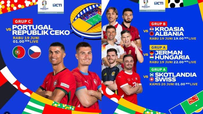 Jadwal Acara TV Rabu 19 Juni 2024, Kick Off Portugal vs Republik Ceko ...
