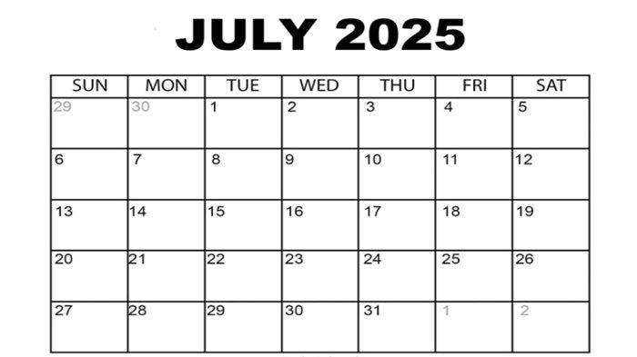 Kalender Juli 2025 Lengkap Penanggalan Weton Jawa Neptu, Berapa Kali ...