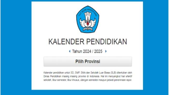 Kalender Pendidikan 2024-2025 Jenjang SD, SMP, SMA dan SMK, Semester Ganjil-Genap Lengkap ...