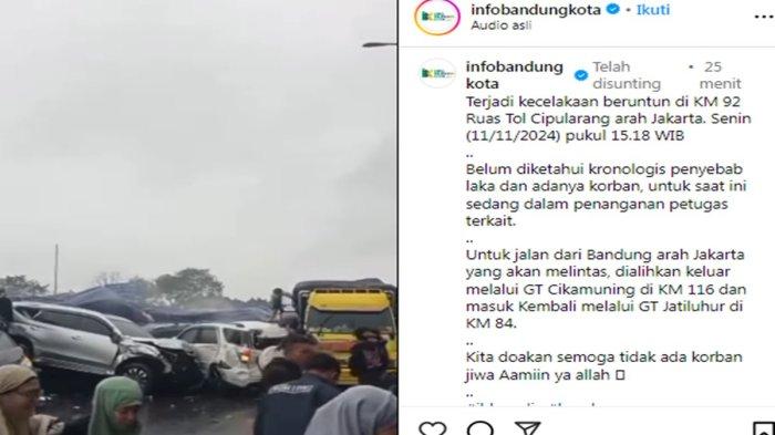 Detik-detik Kecelakaan Beruntun Tol Km 92 Cipularang, Lagi Macet Truk Sampah Dus Nabrak Kencang ...