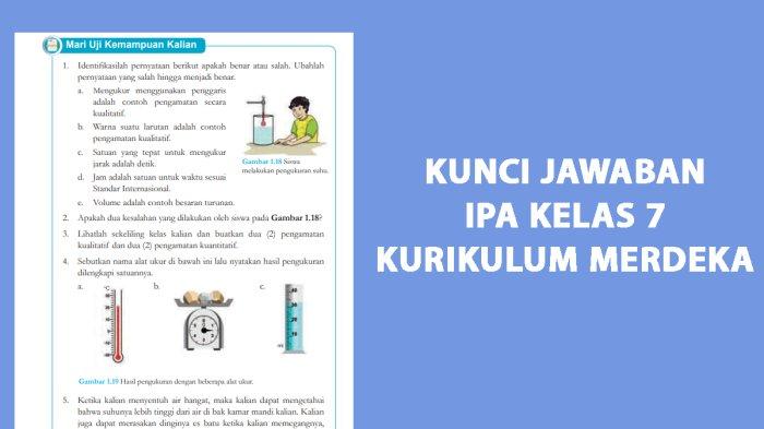 Kunci Jawaban IPA Kelas 7 Halaman 33 Kurikulum Merdeka, Mari Uji Kemampuan Kalian - Halaman all ...