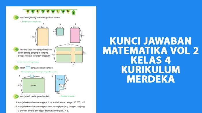 Kunci Jawaban Matematika Kelas 4 Volume 2 Halaman 32 Kurikulum Merdeka, Ayo Menghitung Luas ...