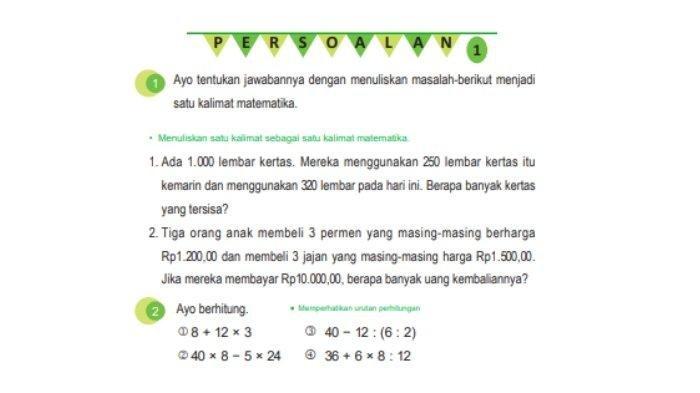 Kunci Jawaban Soal Matematika Kelas 4 Volume 2 Halaman 16 Kurikulum Merdeka, Persoalan 1 ...