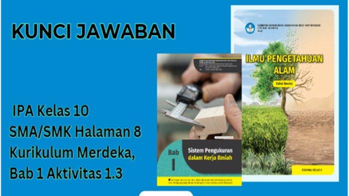 Kunci Jawaban, IPA Kelas 10 SMA/MA Halaman 8 Kurikulum Merdeka, Bab 1 Aktivitas 1.3 - Halaman ...