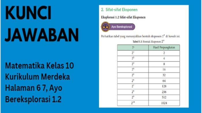 Kunci Jawaban, Matematika Kelas 10 Kurikulum Merdeka Halaman 6 7, Ayo Bereksplorasi 1.2 ...