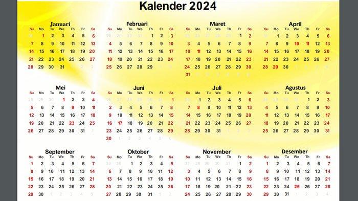 LINK Download Gratis Kalender 2024 PDF, PNG, CDR dan Cek Daftar Hari ...