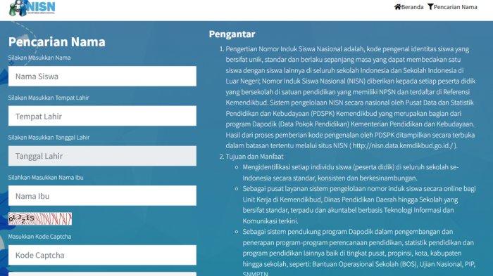 Link dan Cara Cek NISN Online untuk Cek Penerima PIP yang Cair di Bulan April 2025 ...