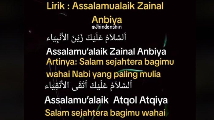 Lirik Assamualaik Zainal Anbiya Lengkap Latin dan Artinya, Sholawat ...