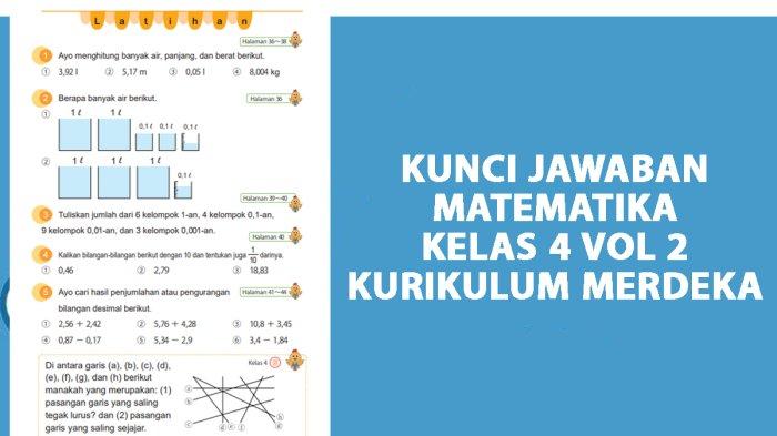 Kunci Jawaban Matematika Kelas 4 Volume 2 Halaman 45 Kurikulum Merdeka, Latihan - Tribunsumsel.com