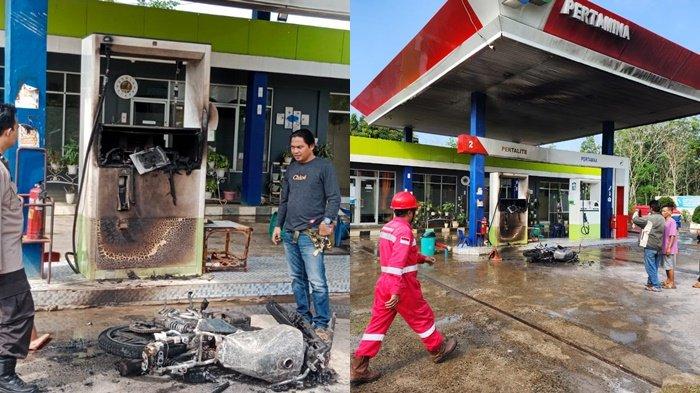 Motor Terbakar Di SPBU Sukakarya Musi Rawas, Warga Panik Petugas SPBU ...