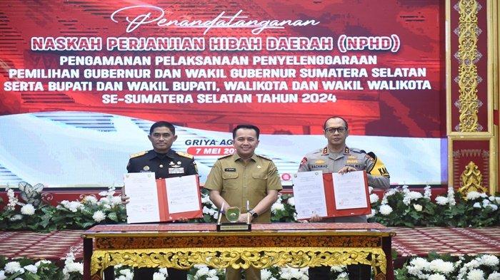 Pemprov Sumsel dan Kabupaten/Kota se Sumsel Tandatangani NPHD Serentak, Ciptakan Pilkada Damai ...