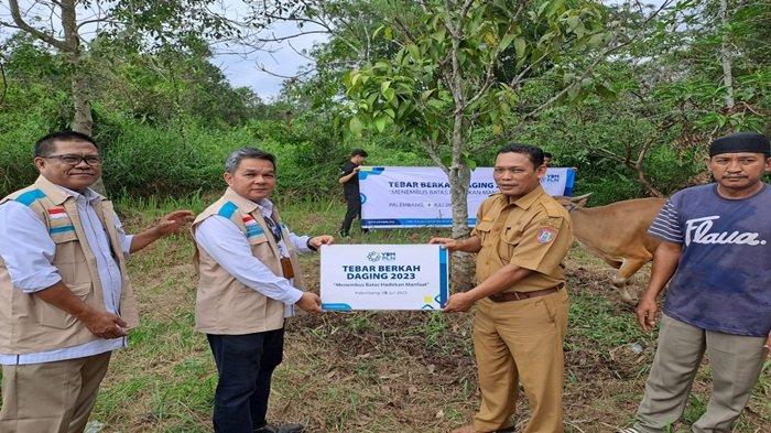 PLN UID S2JB dan YBM Tebar Berkah Daging Kepada Masyarakat Banyuasin - Tribunsumsel.com