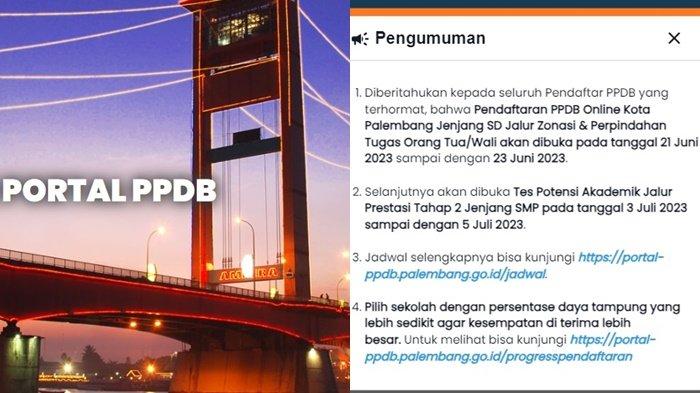 LINK Daftar PPDB SD Kota Palembang Tahun 2023 Jalur Zonasi, Ini Syarat dan Cara Pendaftaran ...