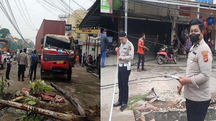 Penyebab Kecelakaan Truk Kontainer Tabrak Gerobak Donat Hingga Pajero di Palembang ...