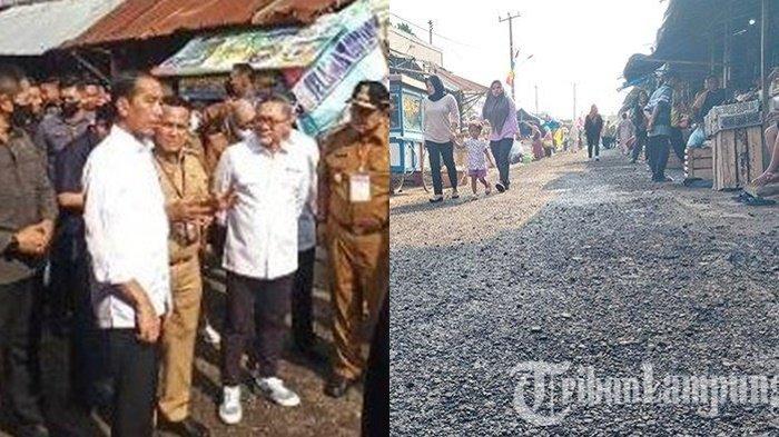 Fakta Presiden Jokowi ke Lampung, Kunjungi Pasar Natar yang Jalannya Baru Diperbaiki Semalam ...